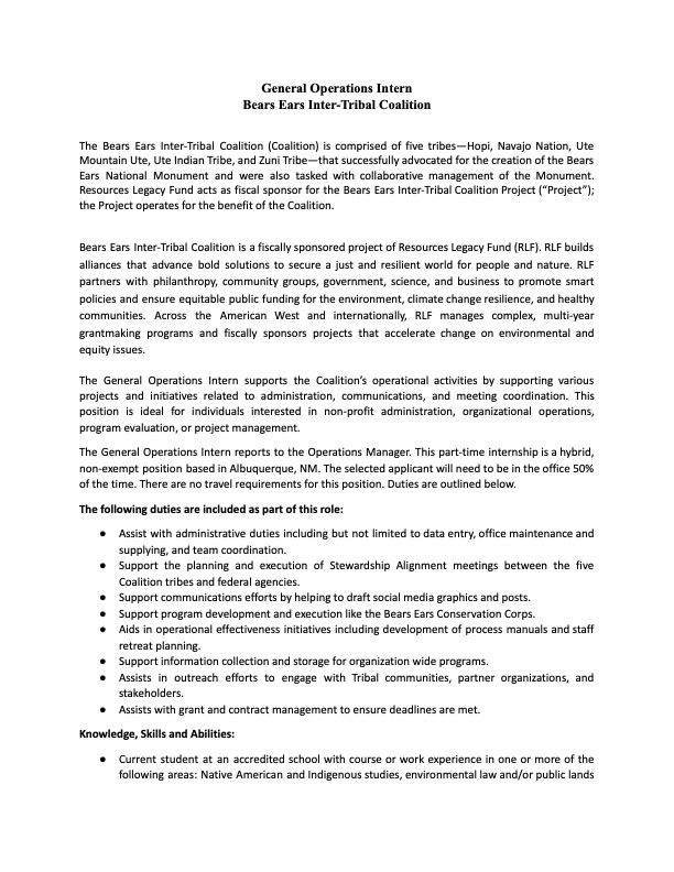 Join our team - Bears Ears Inter-Tribal Coalition